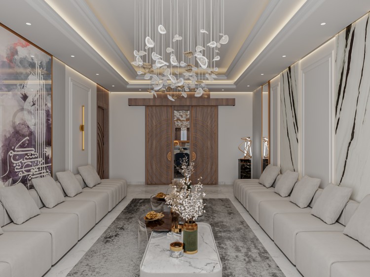 A sitting room and a dining room in Hamza Qalai’s villa